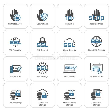 Flat Design Security And Protection Icons Set Stock Vector Illustration Of Protection Icon