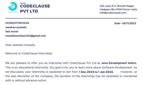 Newopportunities Javadeveloper Codeclauseinternship Zeeshan Mustafa