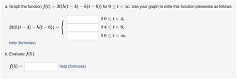 solved a graph the function f t 3t h t−4 −h t−6 for