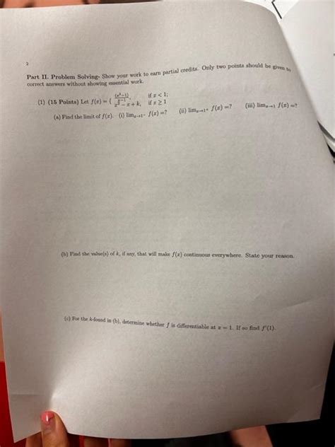 Solved Part Ii Problem Solving Show Your Work To Earn