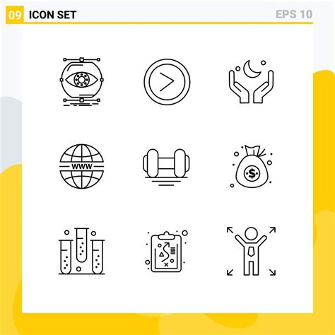 9 User Interface Outline Pack Of Modern Signs And Symbols Of Web Security User Internet Cresent