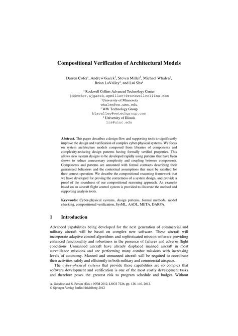 pdf compositional verification of architectural models