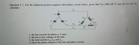 Solved Question For The Balanced Positive Sequence Chegg