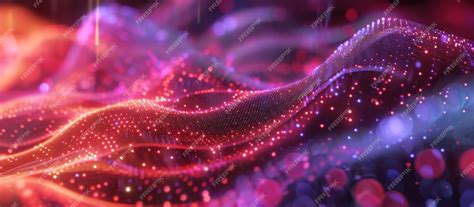 Premium Photo Cyber Big Data Flow Blockchain Data Fields Vector Wave Lines Flowing Dynamic