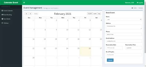 Event Calendar In Php Free Download