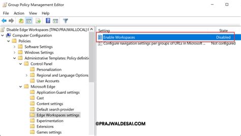 Disable Microsoft Edge Windows Group Policy Editor Windows