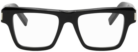 Saint Laurent Black Rectangular Glasses Smart Closet