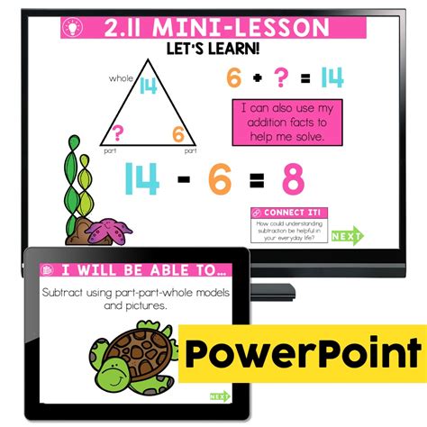 Lucky To Learn Math Subtract With Part Part Whole Models Lesson 211 Teaching Slides