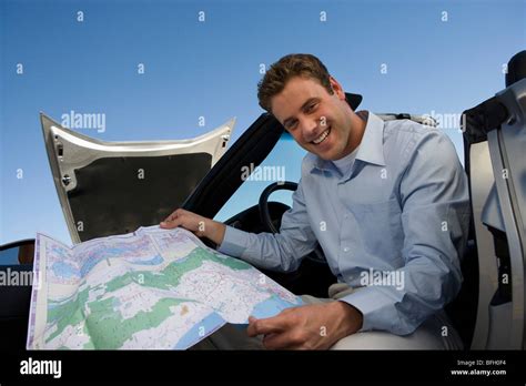 Man Looking At Map Stock Photo Alamy