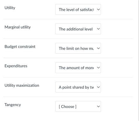 Solved Utility Marginal Utility Budget Constraint