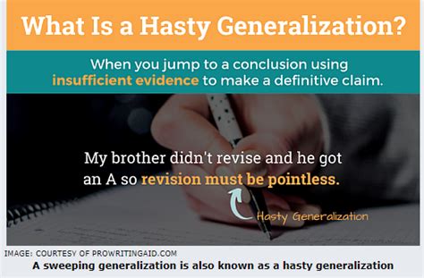 Sweeping Generalization Examples