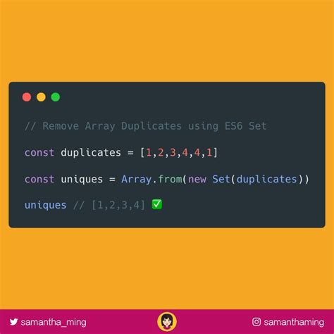 Remove Array Duplicates Using Es6 Set 🤩 Rwebdev