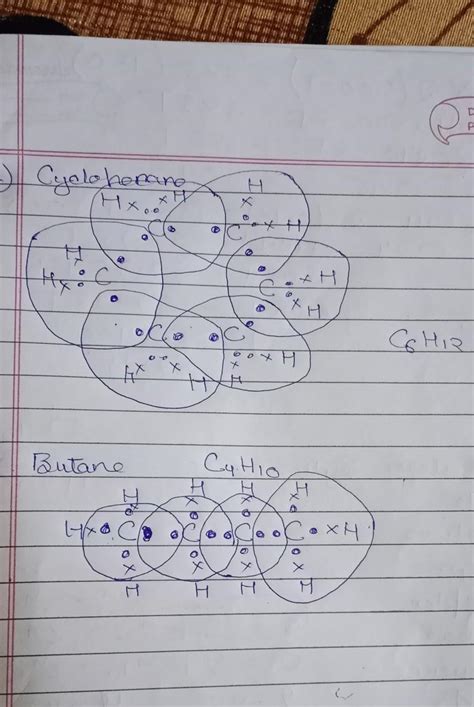 Draw the electron dot structure of the following : (a) Cyclohexane (b ...