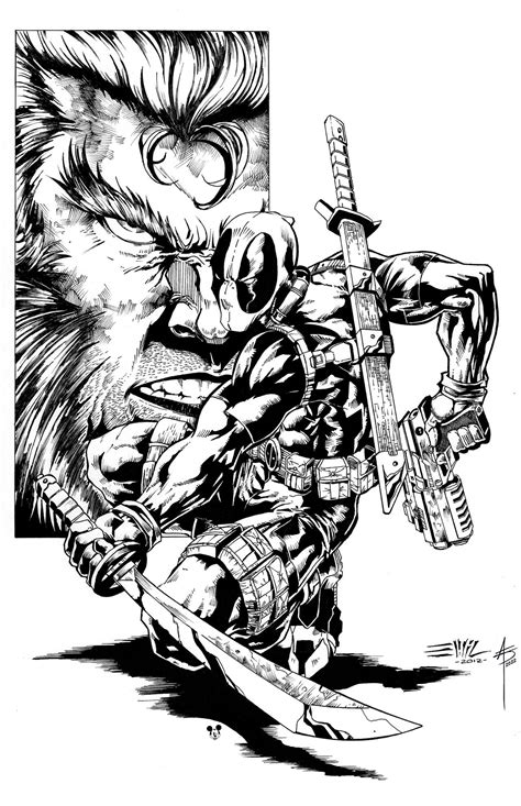Deadpool W Wolverine Inked By Wascawwywabbit On Deviantart