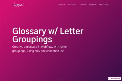 Glossary W Letter Groupings Webflow