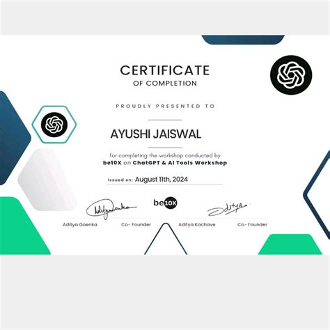 ayushi jaiswal on linkedin ai chatgpt workshopcertificate