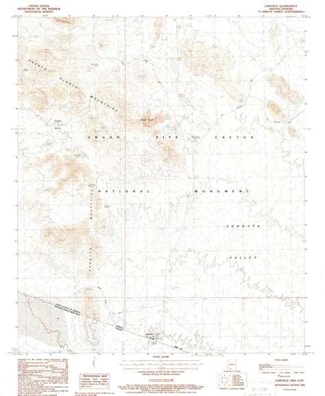 Classic Usgs Lukeville Arizona 75x75 Topo Map Mytopo Map Store