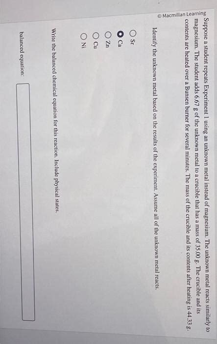 Solved Suppose A Student Repeats Experiment 1 Using An