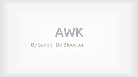 Unix Awk Explained Youtube