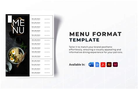 Weekly Menu Template In Word Download