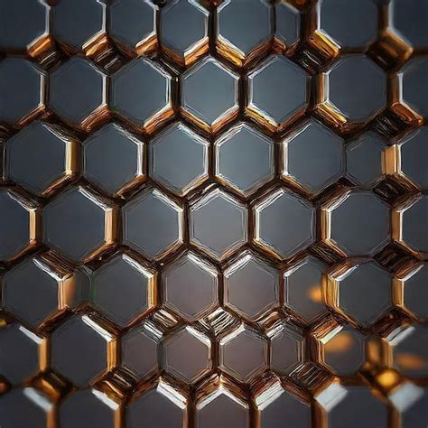 Hexagonal Abstract Metal Background With Light Ai Generated Premium Ai Generated Image