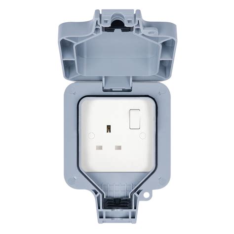Socket 1 Gang DP Switched IP66 Grey