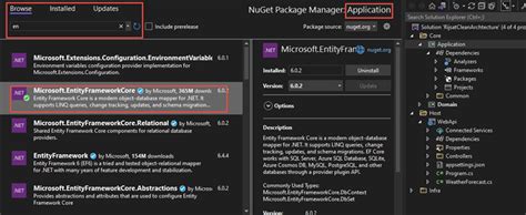 clean architecture with 6 using entity framework