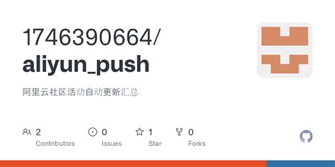 GitHub aliyun push 阿里云社区活动自动更新汇总