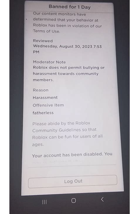 I Did It I Got Terminated For Misusing Roblox Systems R Deservedbansonroblox