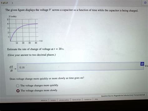 Of 17 The Given Figure Displays The Voltage Across Capacitor A5 Function Of Time While The