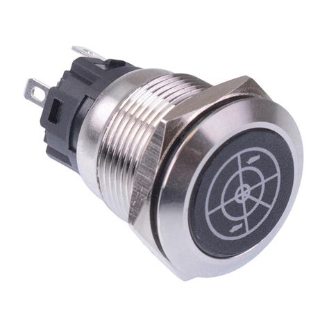 Sonar Blue Led Momentary 19mm Vandal Push Button Switch Spdt 12v