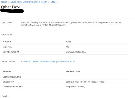 Azure Ad Connect Sync Error Detected Display Name Object Type Upn