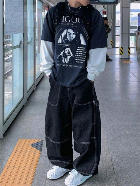 Camiseta Con Bloque De Color Y Estampado De Letras Para Hombres De