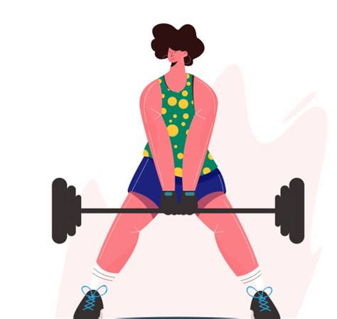 체육관 스포츠 아이콘 여자 아령 스케치 만화 캐릭터 Ai Eps Uidownload