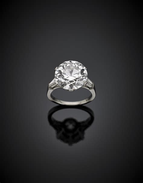 Anello In Oro Bianco Con Diamante Rotondo Taglio Brillante Vecchio