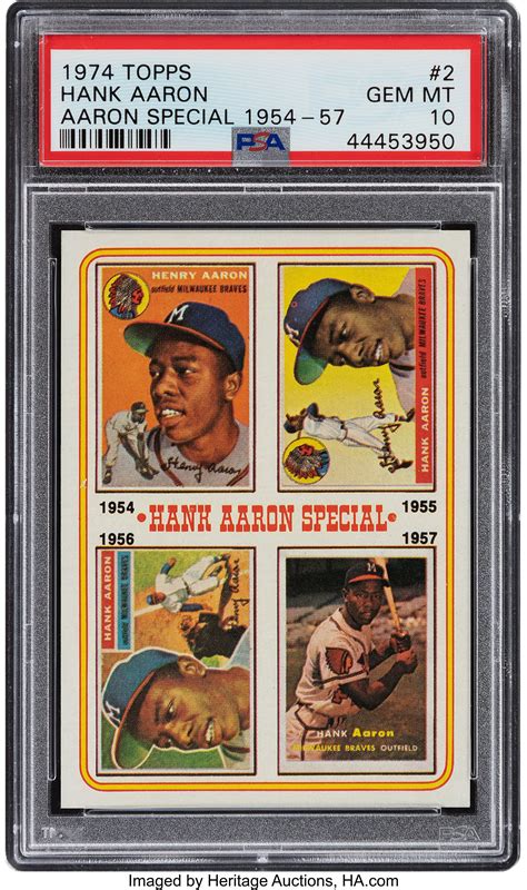 1974 Topps Hank Aaron Aaron Special 1954 57 2 Psa Gem Mint Lot