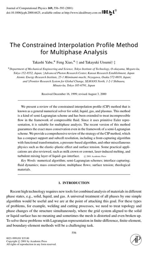 pdf the constrained interpolation profile method for multiphase analysis