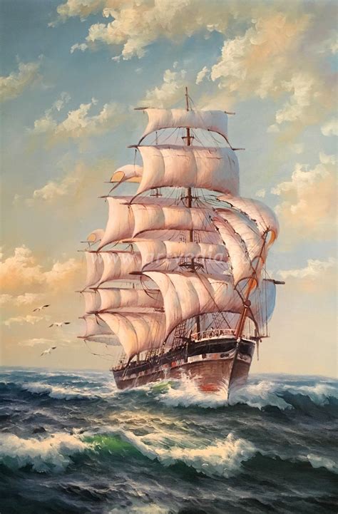 живопись - морской пейзаж, купить картину Белые паруса.худ.С.Минаев ...