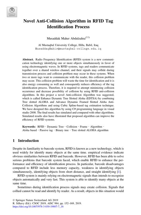 pdf novel anti collision algorithm in rfid tag identification process