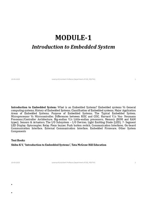 Module 1 Embedded System Pdf Random Access Memory Read Only Memory