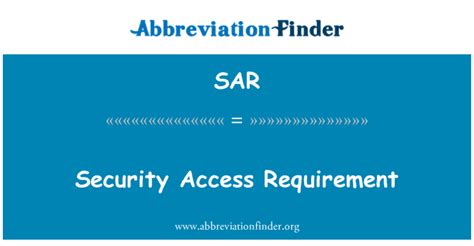 Sar Significa Requisito De Acceso De Seguridad Security Access