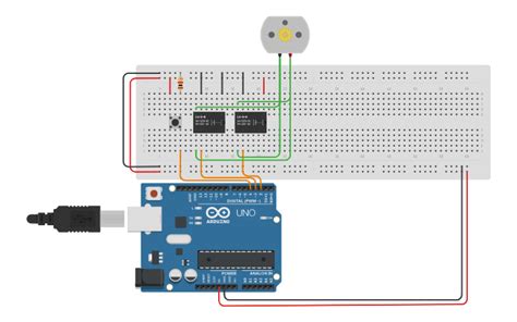 circuit design motor controlled by relays tinkercad