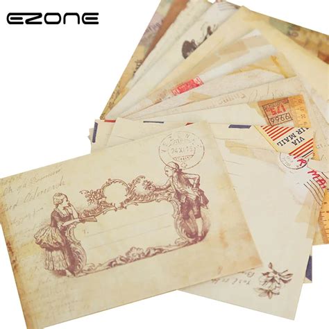 EZONE Винтажный конверт, маленькие бумажные конверты на окно ...