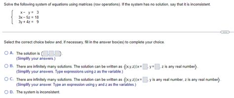 Solved Solve The Following System Of Equations Using Chegg