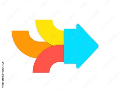 Three Arrow Merging Icon Clipart Image Isolated On White Background Stock Vektorgrafik Adobe