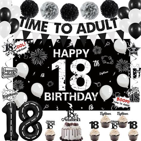 Holkcog 18th Birthday Decorations For Girls Boys Time To