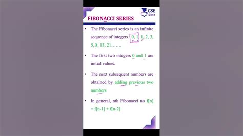 Fibonacci Series Cseguru Algorithm Dp Math Computerscience Ada