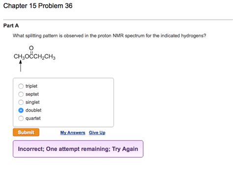 solved what splitting pattern is observed in the proton nmr
