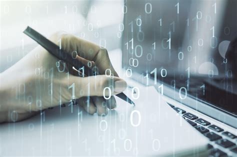 Premium Photo Creative Iot Concept And Modern Desktop With Computer On Background Multiexposure