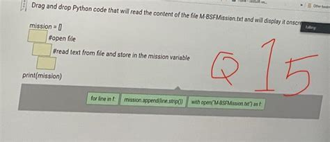 Solved Drag And Drop Python Code That Will Read The Content